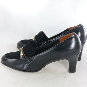 Auditions | Shoes | Auditions Black Leather Loafer Style Heels | Poshmark